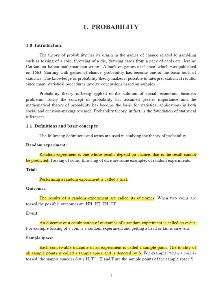 Probability in The Agricultural Statistics | PDF | Probability | Randomness