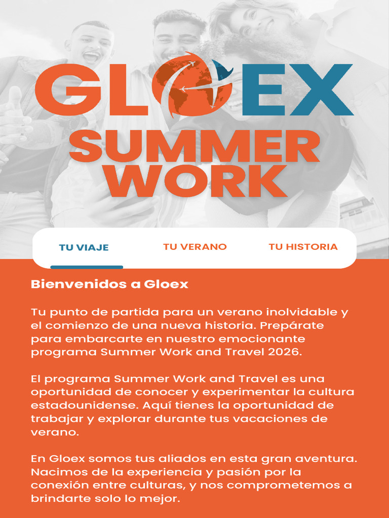 Programa Summer Work 2026 en Gloex | PDF