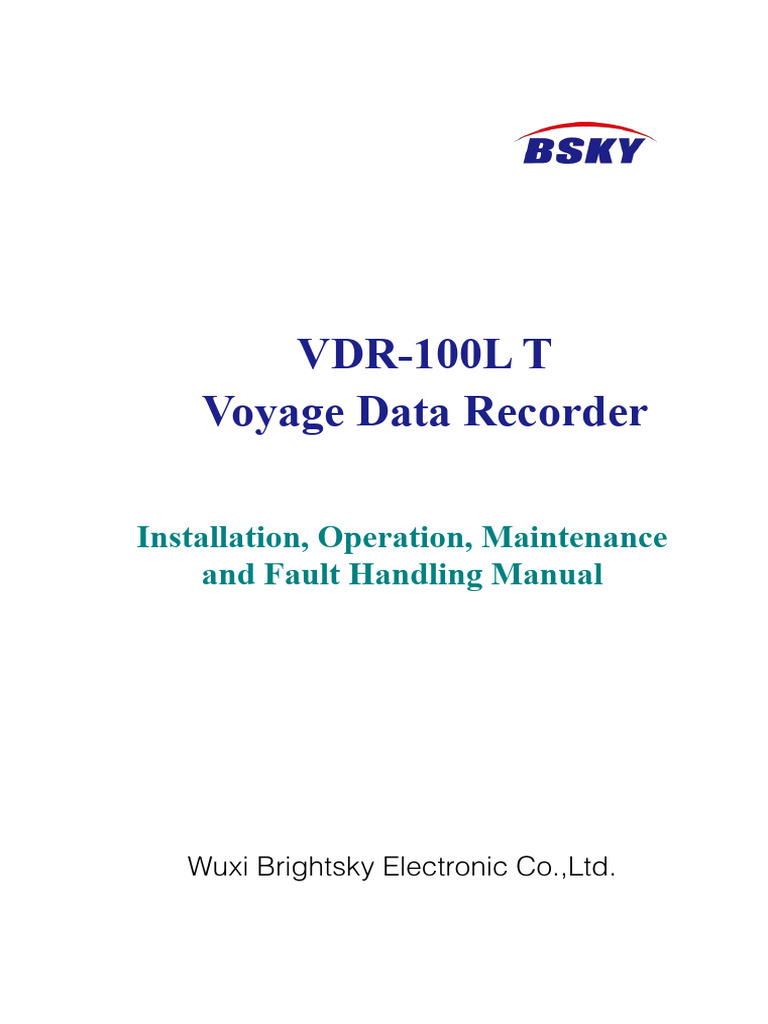 VDR-100LT Voyage Data Recorder Manual | PDF | Power Supply | Sound
