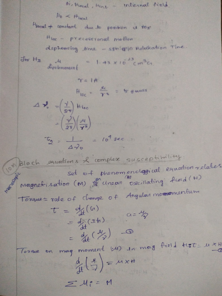 Understanding Bloch Equations in NMR | PDF
