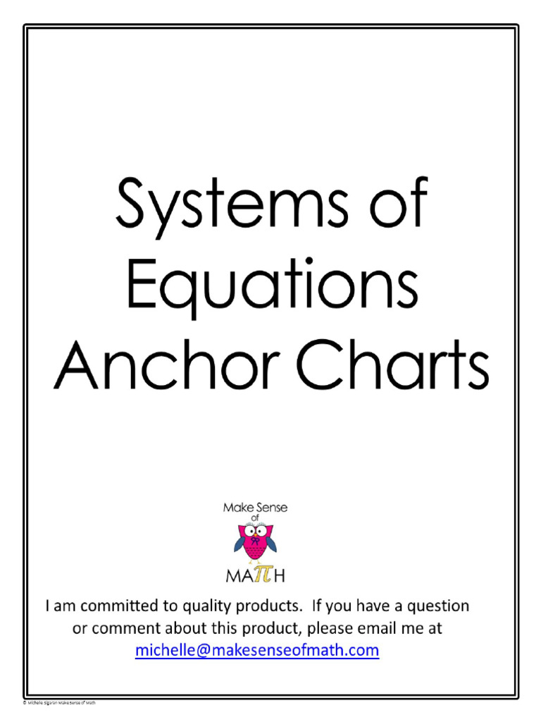 Systemsof Equations Anchor Charts Poster | PDF