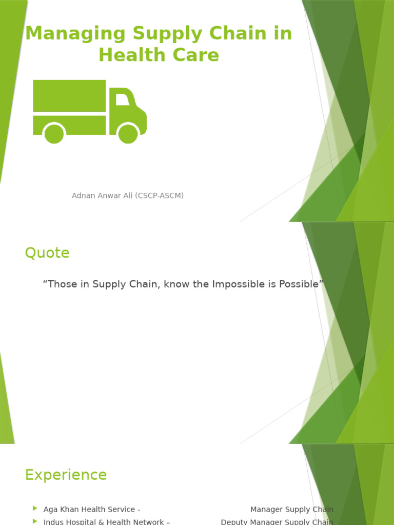 Managing Supply Chain in Healthcare | PDF | Procurement | Medicine