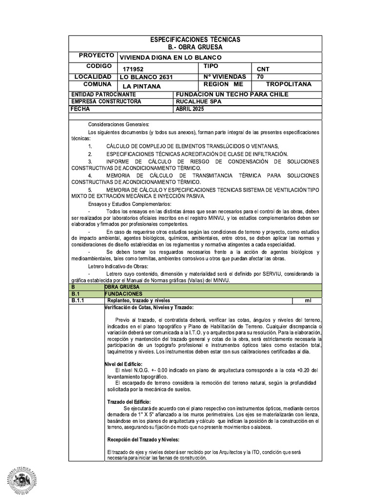 Form Eett - B Obra Gruesa VDLB 07.04 | PDF