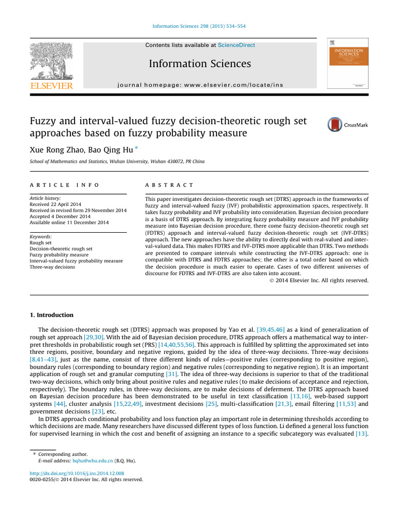 2015 Fuzzy and Interval-Valued Fuzzy Decision-Theoretic Rough Set Approaches Based On Fuzzy ...