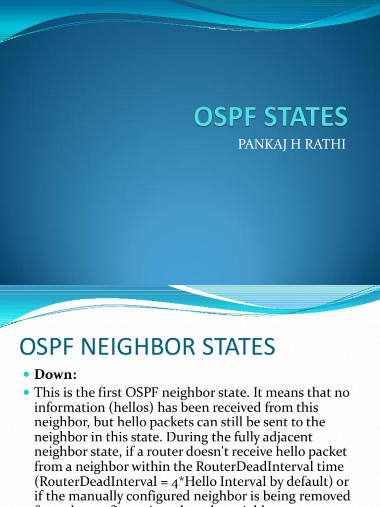 Ospf States | PDF | Network Architecture | Computer Standards