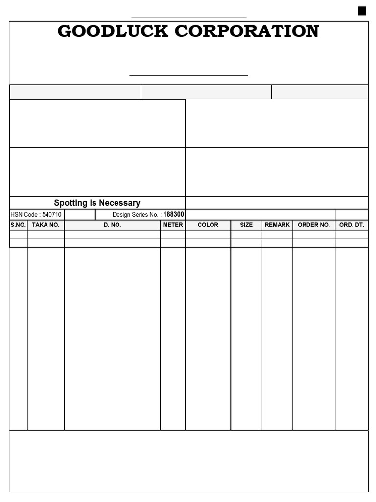 Delivery Challan for Textile Shipment | PDF