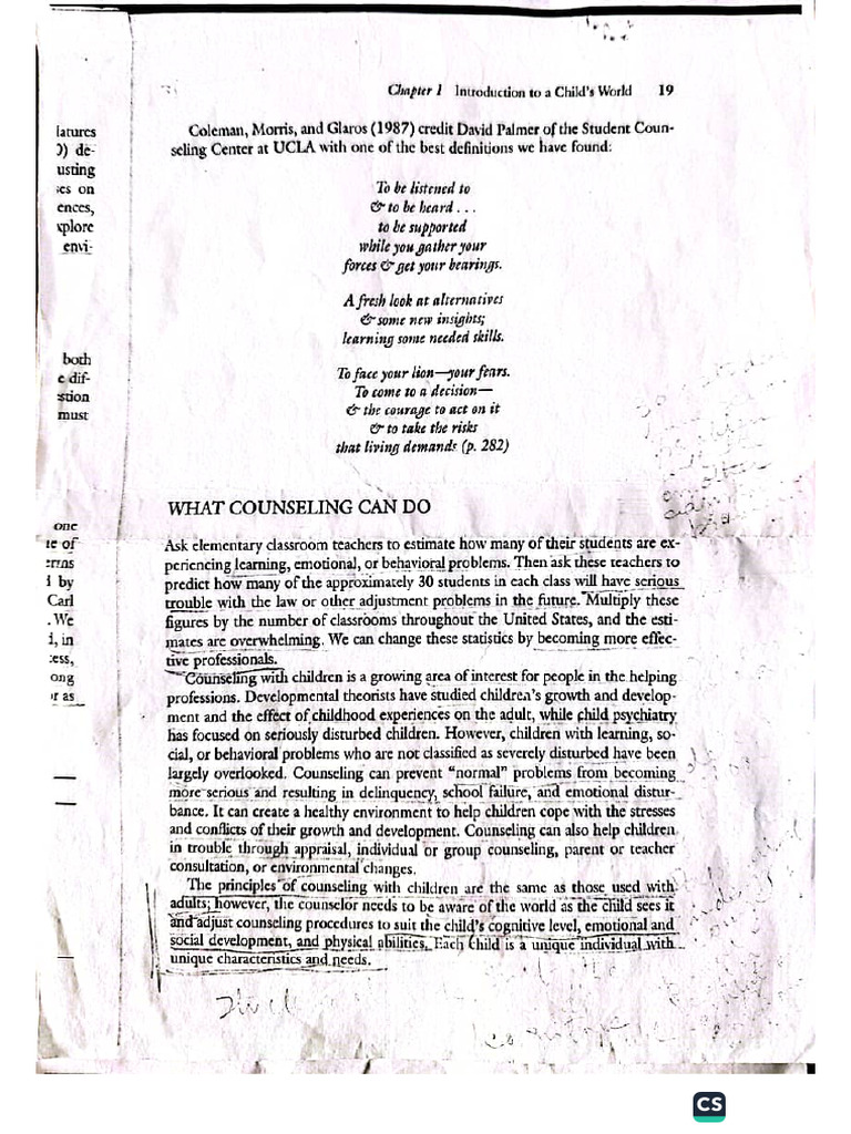 Counseling Notes 1 | PDF