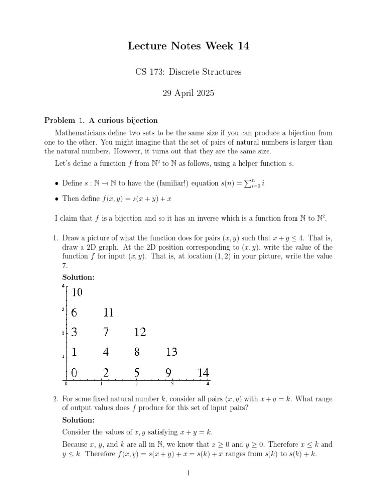 Week14 Lecture Solutions | PDF | Function (Mathematics) | Functions And Mappings
