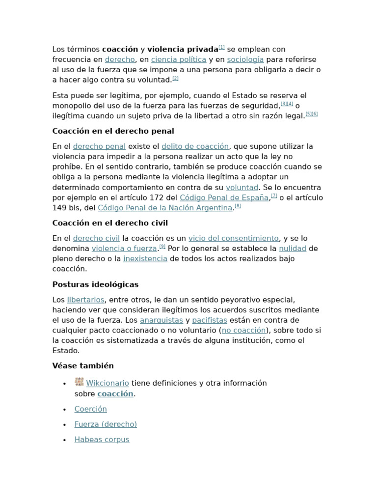 Definición y tipos de coacción | PDF
