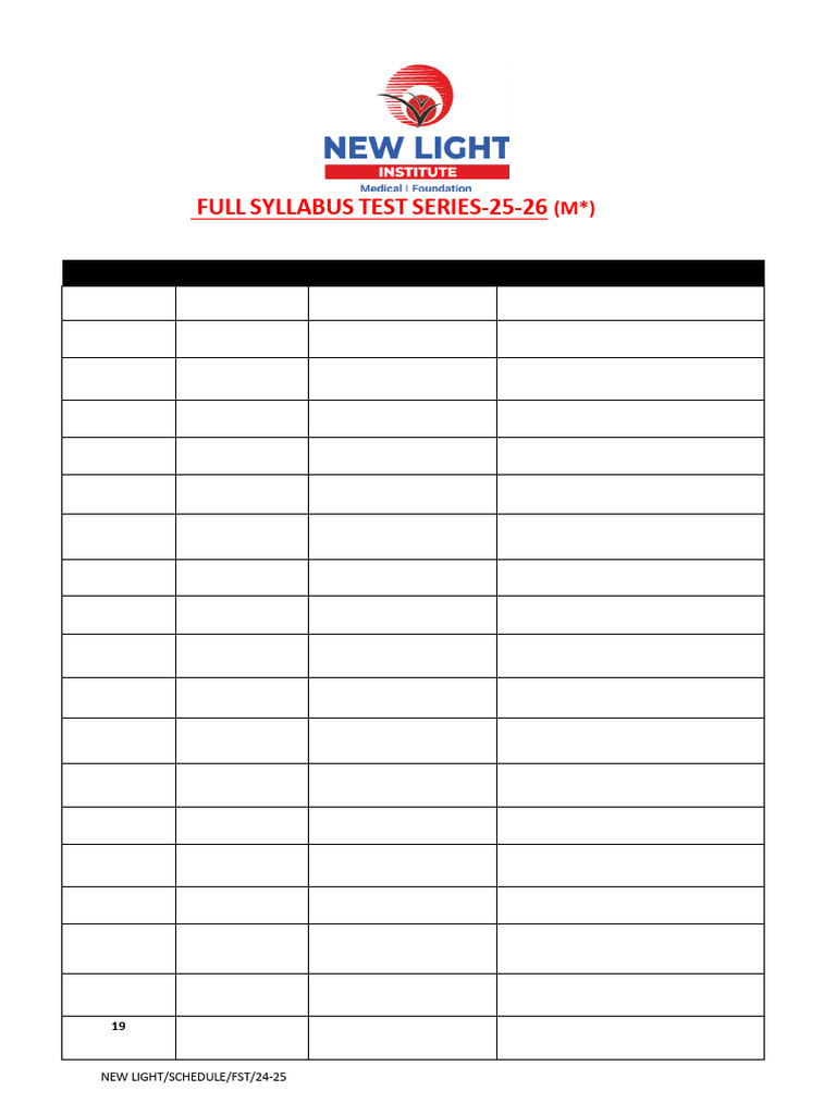 FST Exam Schedule 2024-2025 | PDF