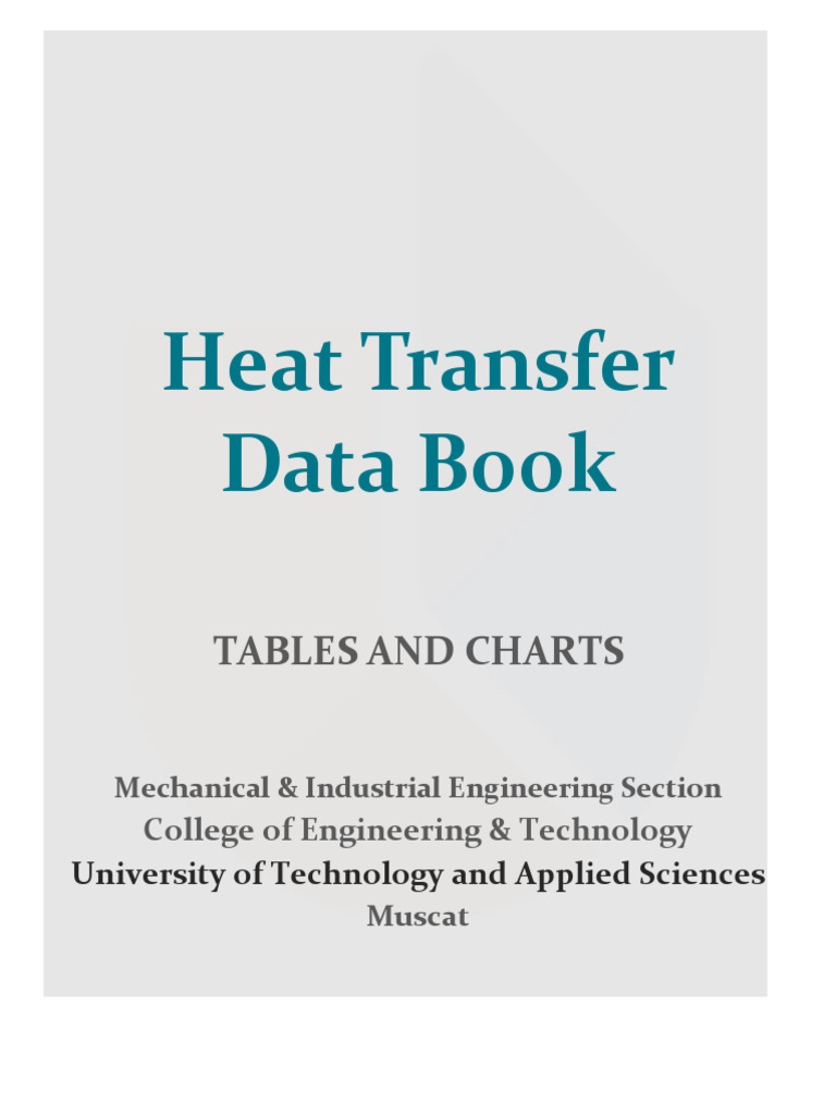 Heat Transfer Data Tables and Charts | PDF | Heat Transfer | Heat Exchanger