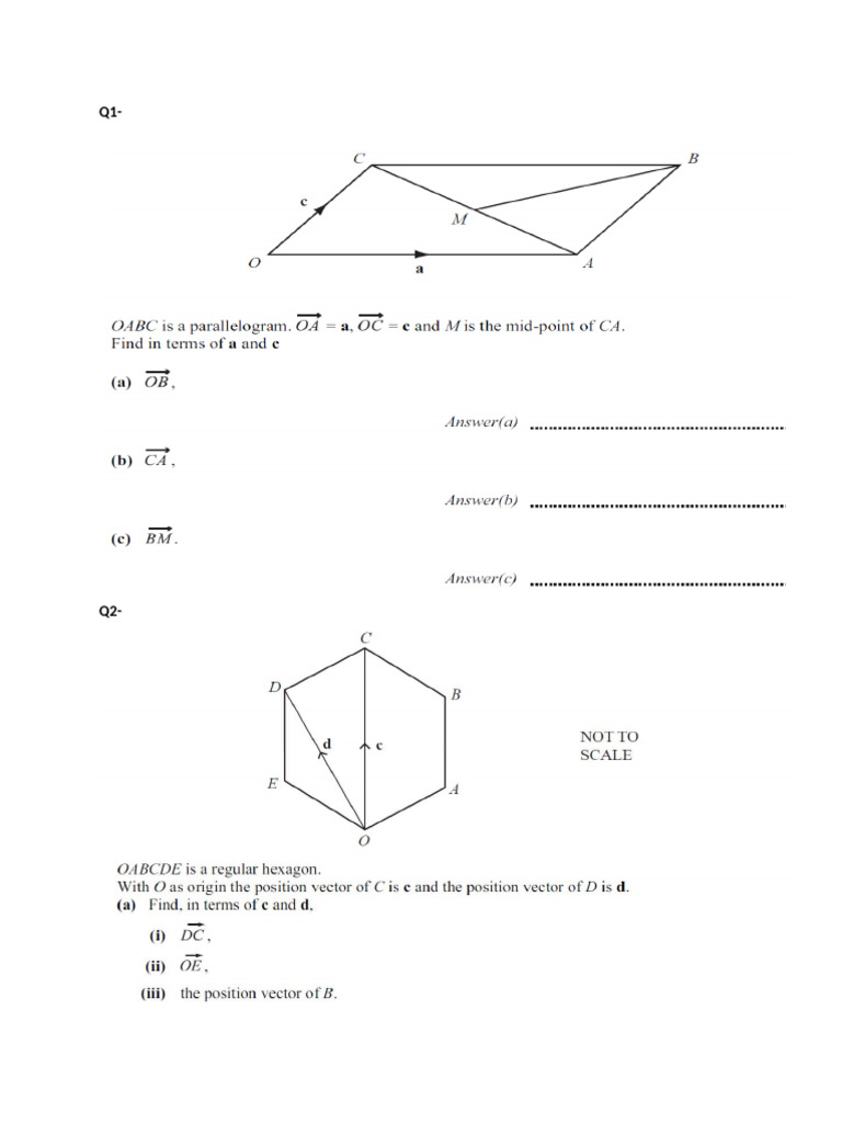 Vectors - IGCSE | PDF