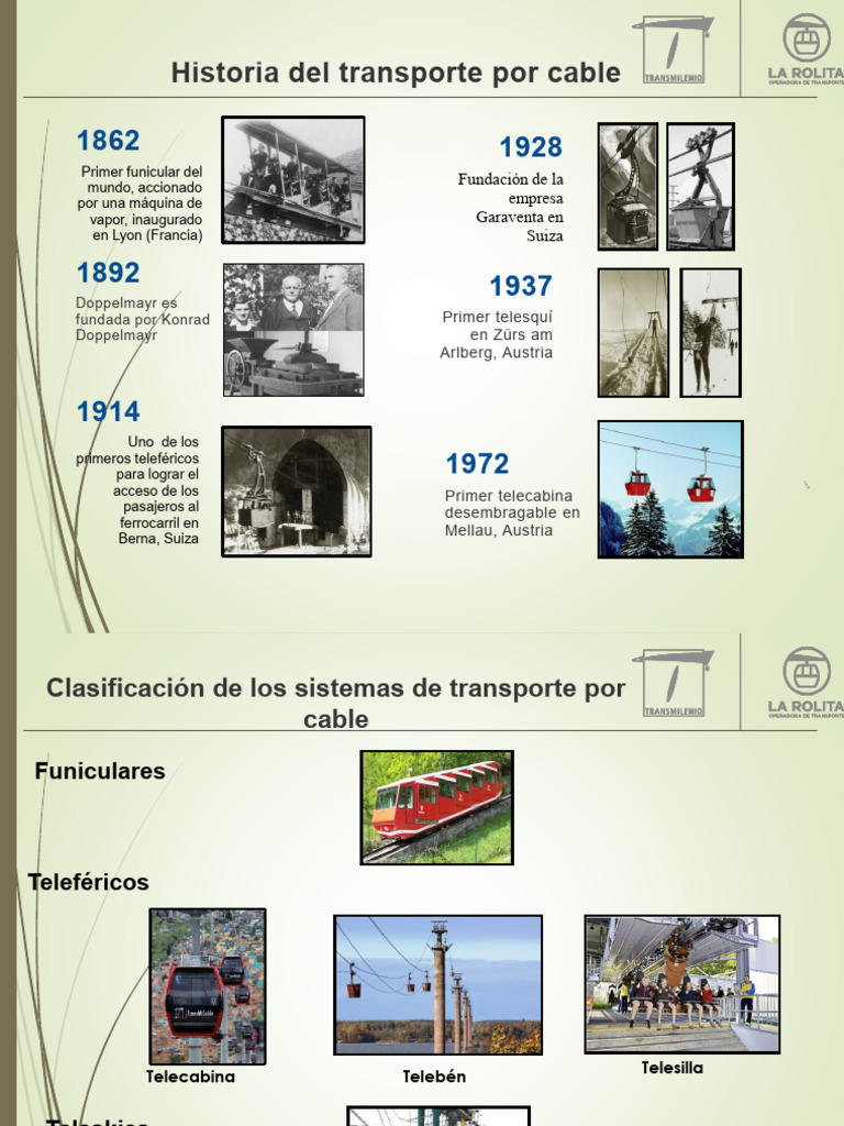 Historia y clasificación del transporte por cable | PDF | Ingeniería de ...