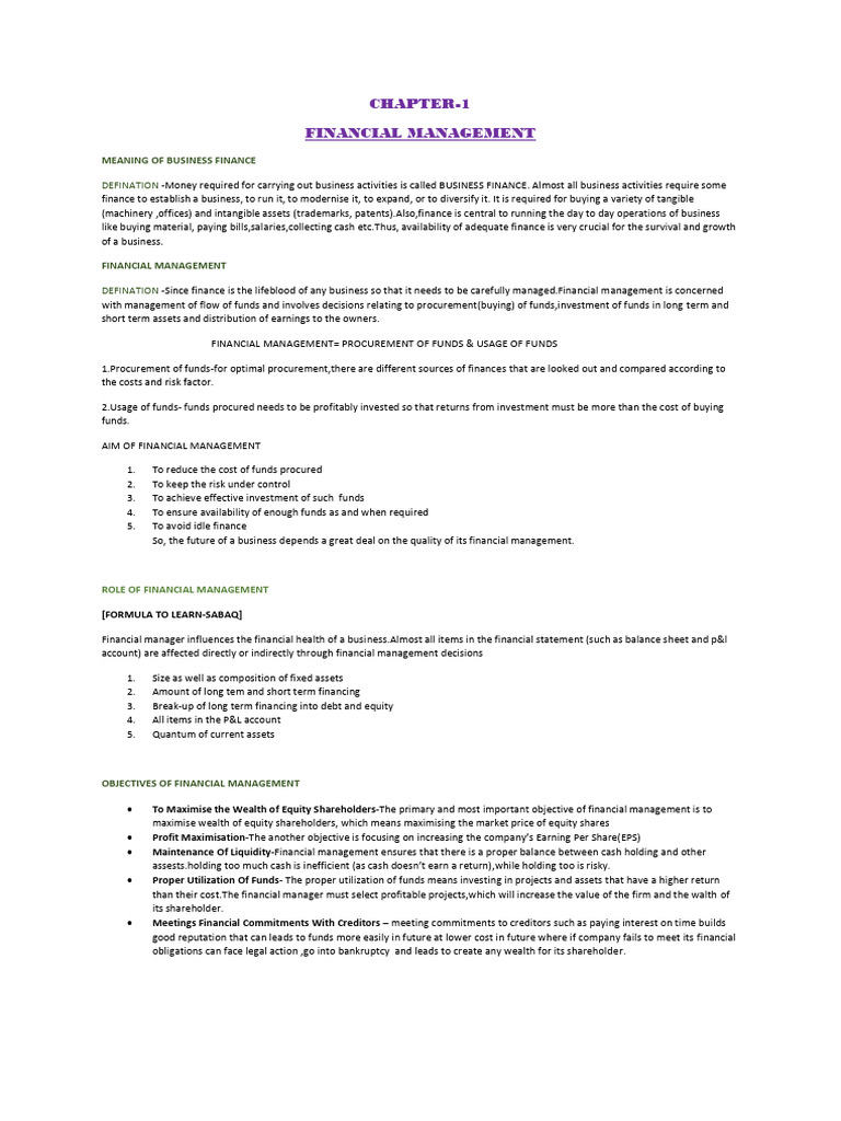 Chapter 9 Financial Management | PDF | Dividend | Investing