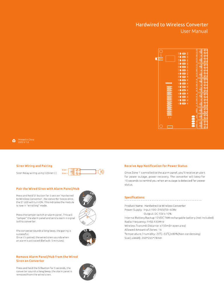 R1 Hardwired To Wireless Converter Manual | PDF