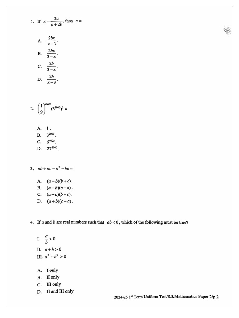 S5 Math | PDF