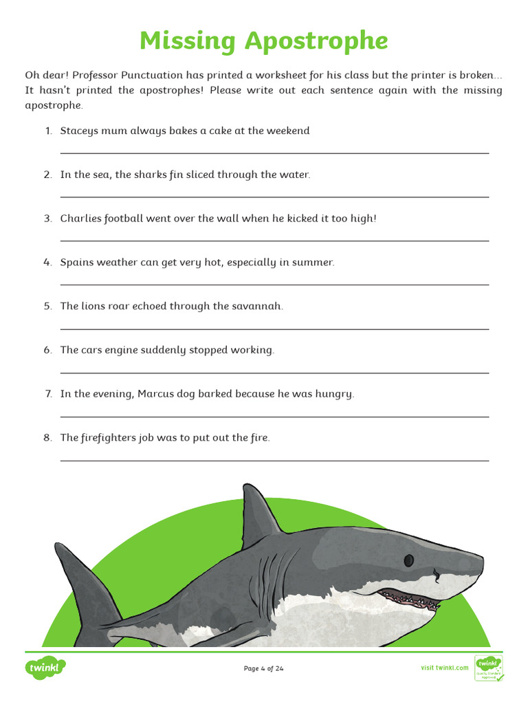 Possessive Apostrophes Homework | PDF | Grammar | Linguistics