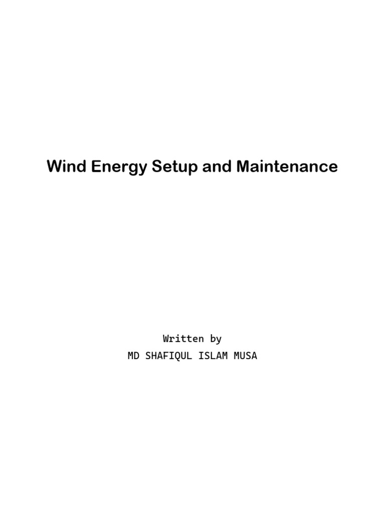 Wind Energy Design and Maintenance Guide | PDF | Wind Power | Renewable ...