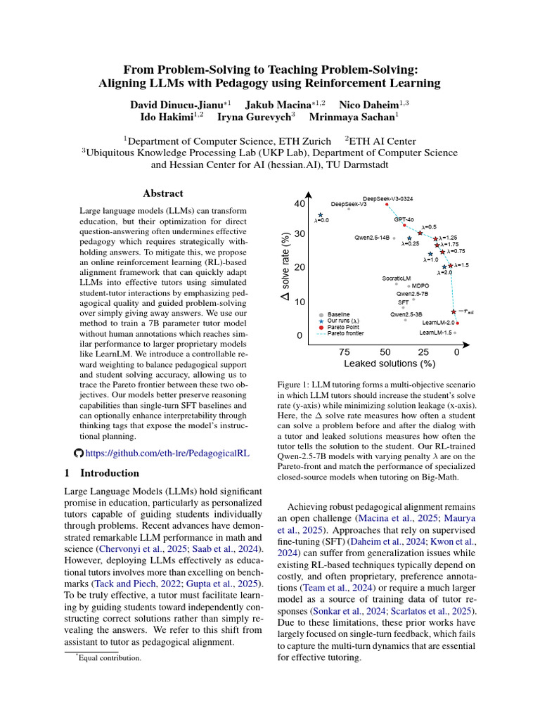 Dinucu-Jianu Et Al. - 2025 - From Problem-Solving To Teaching Problem-Solving Aligning LLMs With ...