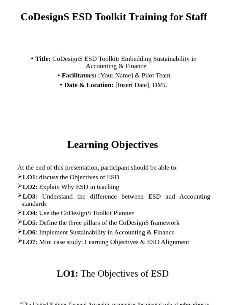 ESD Toolkit Training for Accounting Staff | PDF | Sustainable ...