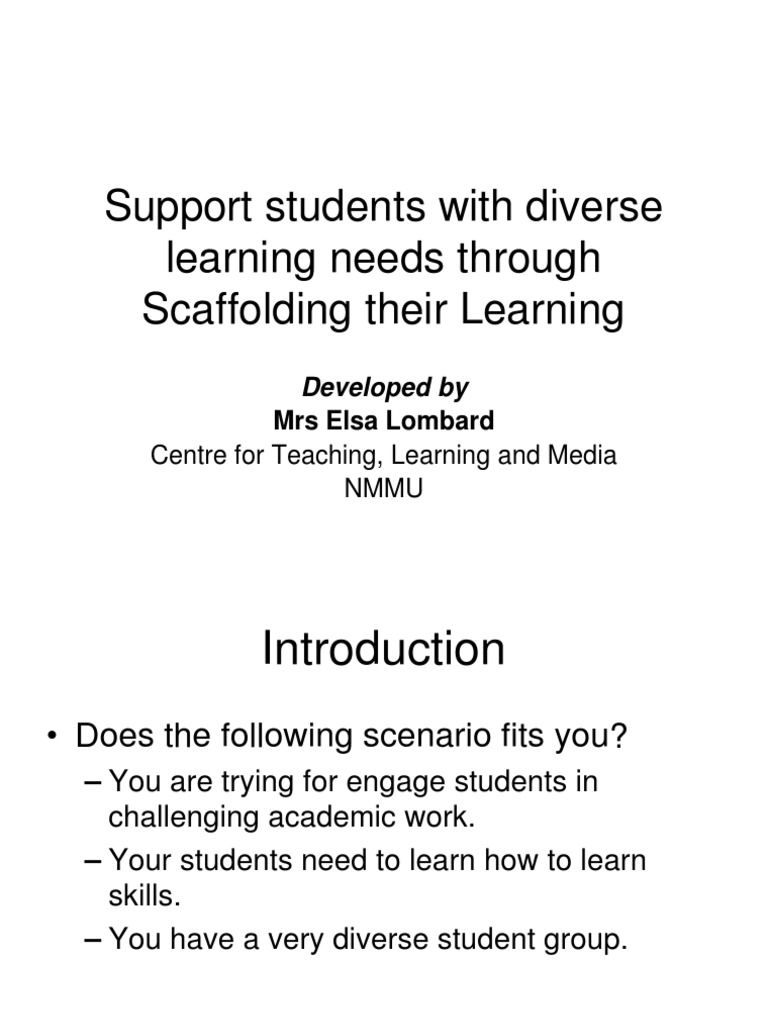 Support Students With Diverse Learning Needs Through Scaffolding Their ...