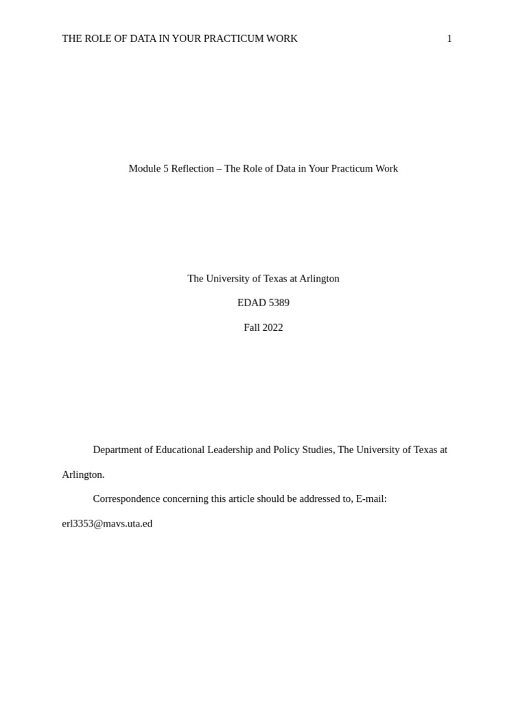 Data's Impact on Practicum Success | PDF | Learning