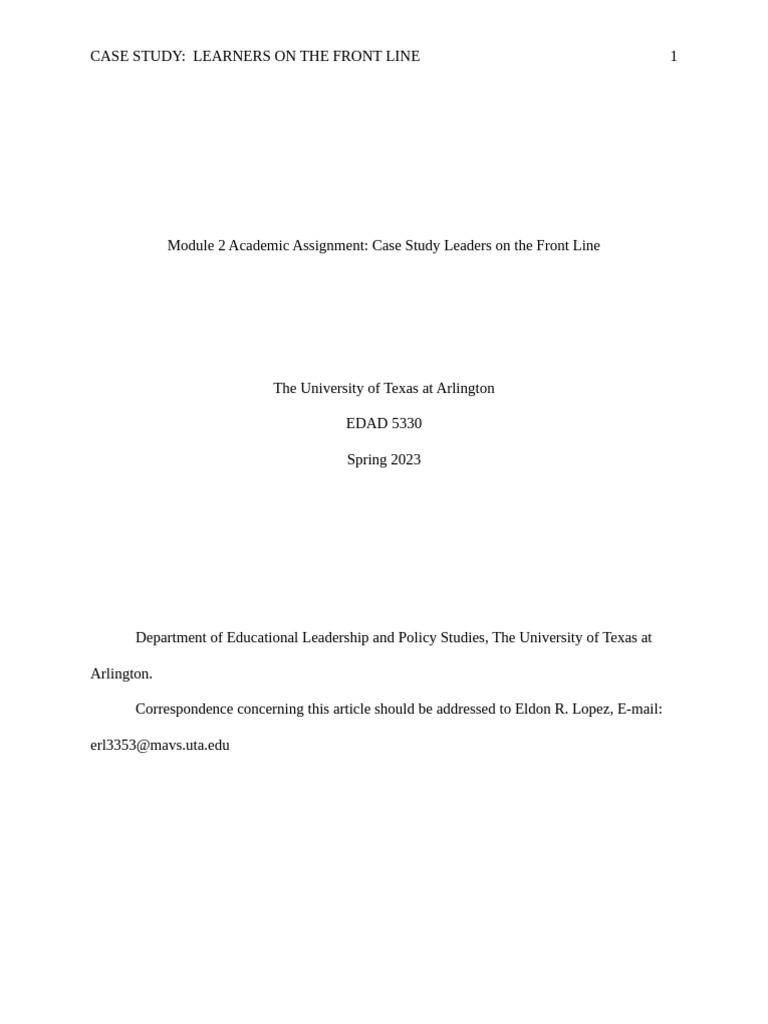 Case Study on School Leadership Challenges | PDF | Teachers | Emotions