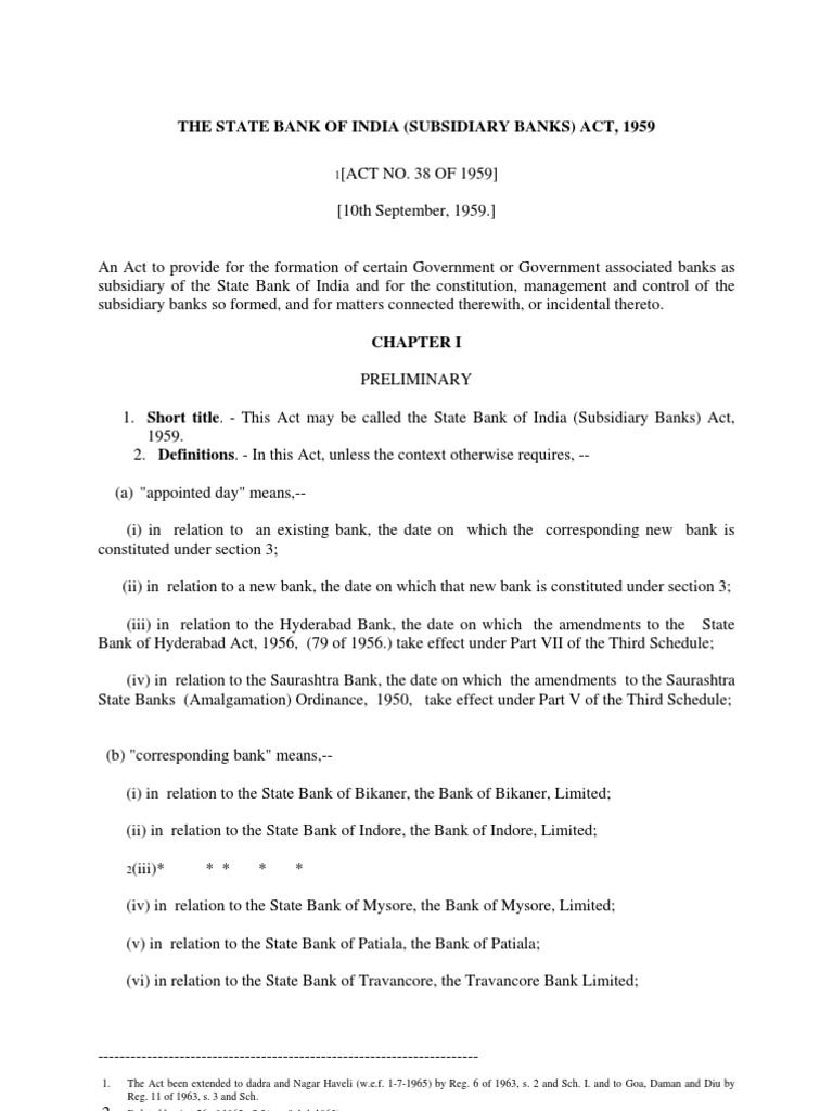 Subsidiary Bank ACT, 1959 | PDF | Board Of Directors | Legal Personality