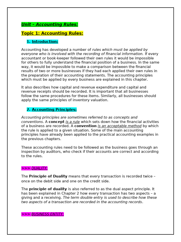 Essential Accounting Rules Explained | PDF | Debits And Credits ...