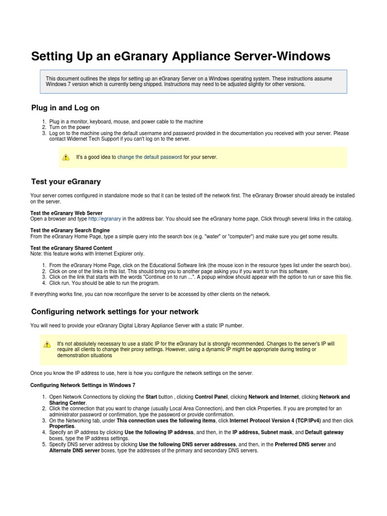Server Installation Instructions | PDF | Ip Address | Domain Name System