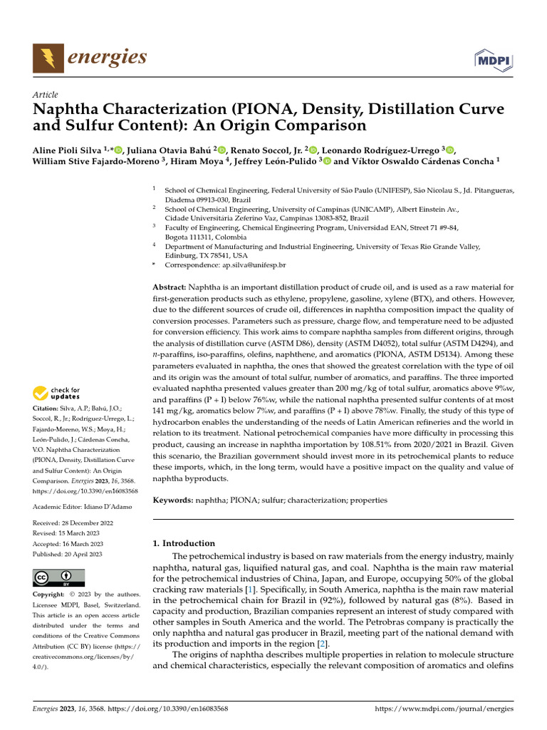 Naphtha Characterization: Origin Impact Analysis | PDF | Cracking ...