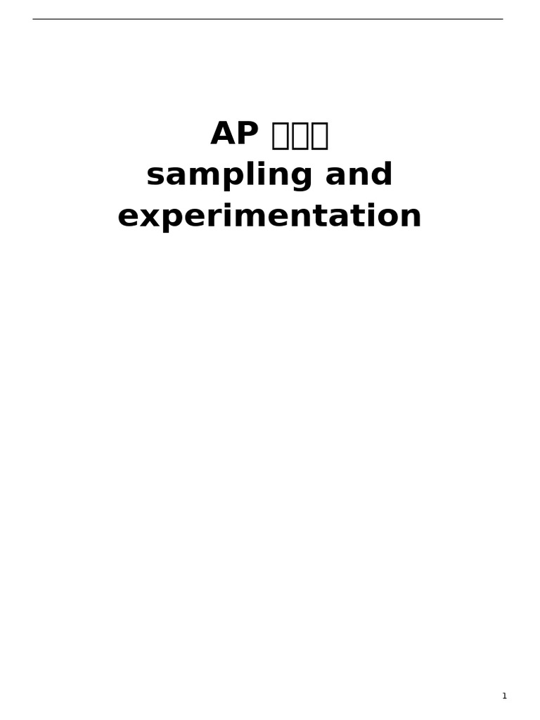 AP Stats: Experimental Design Insights | PDF | Experiment | Confounding