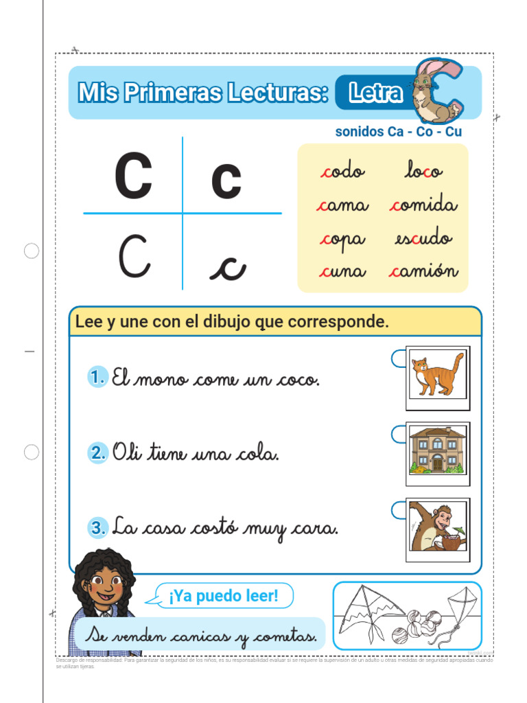 CL L 1723424501 Mis Primeras Lecturas Letra C CA Co Cu Version Cursiva ...