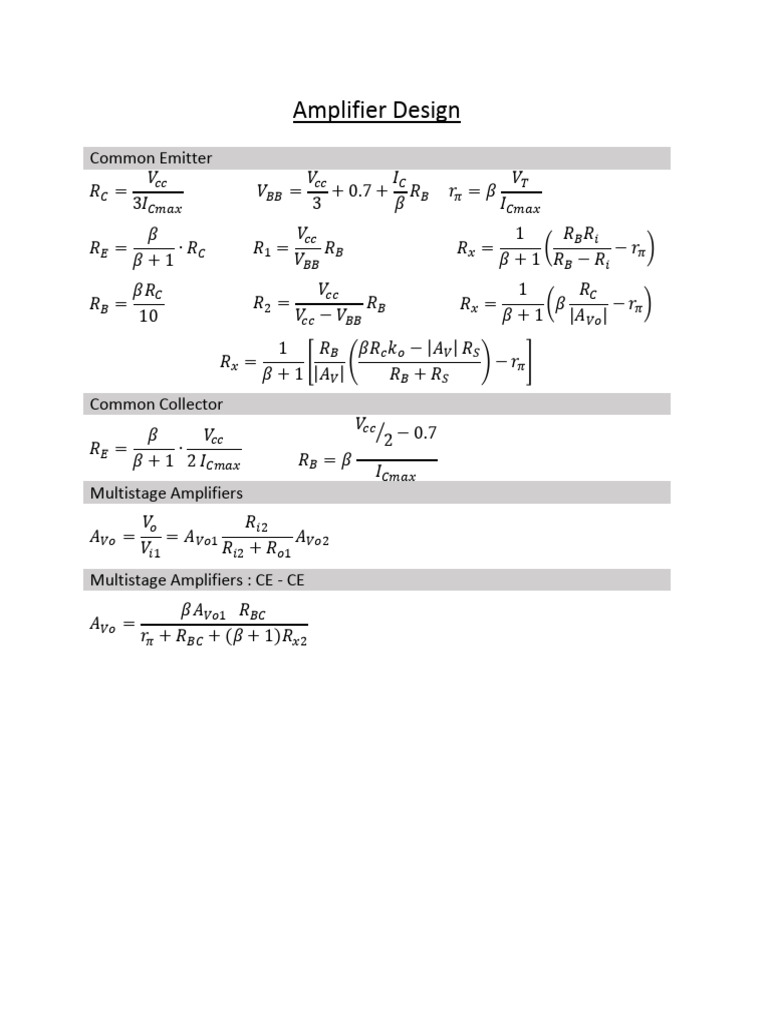 Amplifier Design | PDF
