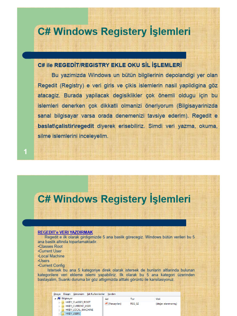 Registery İşlemleri | PDF