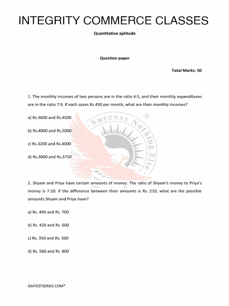 Maths Test | PDF