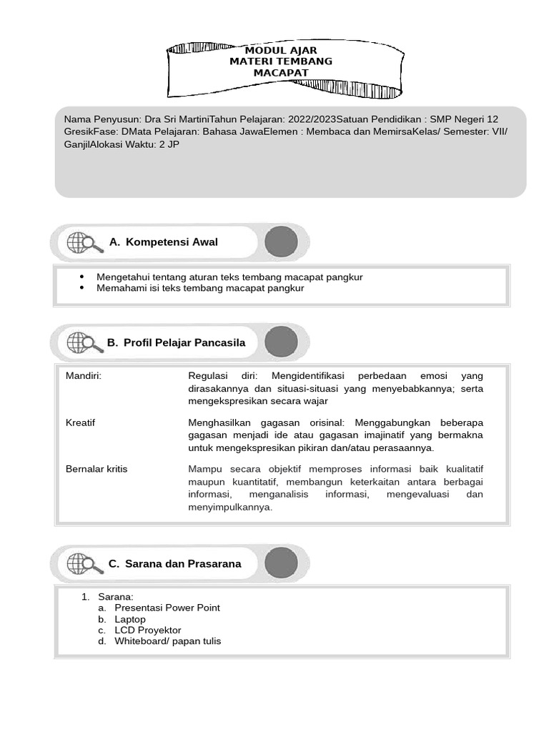Aturan Tembang Macapat Pangkur | PDF