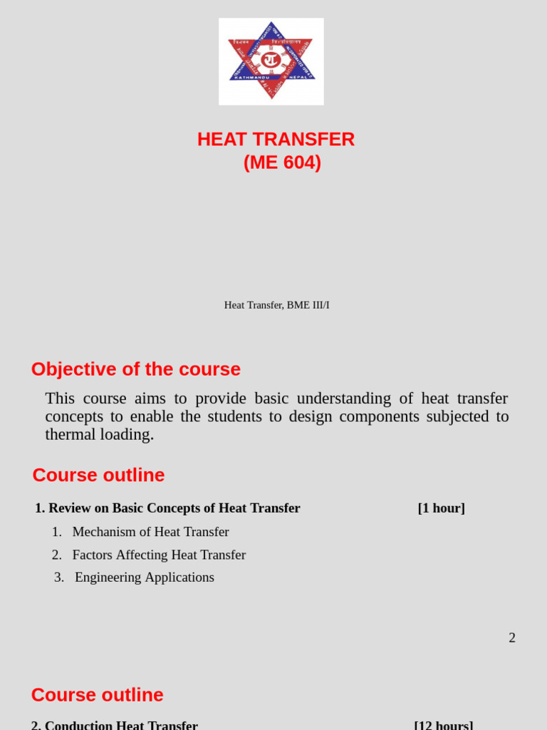 Heat Transfer Course Overview and Topics | PDF | Heat Transfer ...
