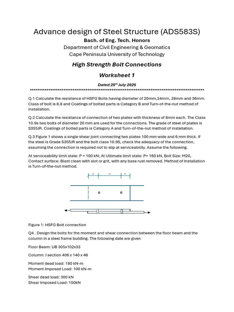 High Strength Bolt Connection Design Guide | PDF | Beam (Structure ...