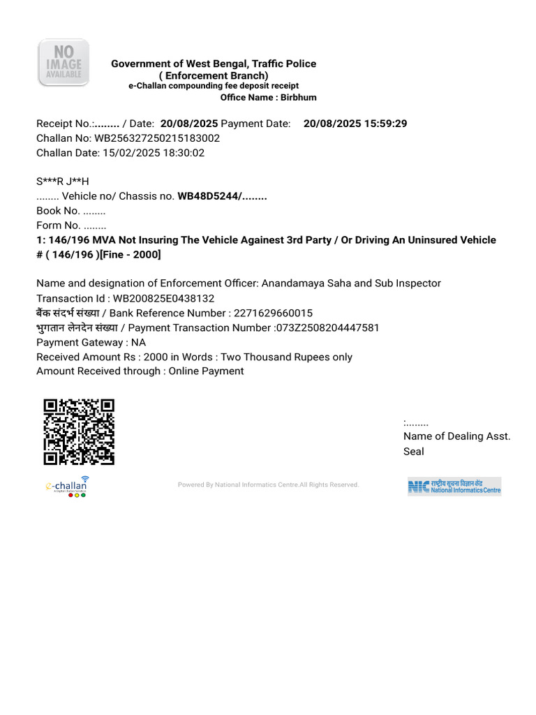Challan Payment 2000 | PDF