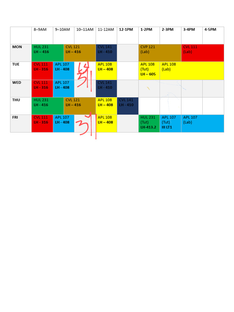 Time Table | PDF