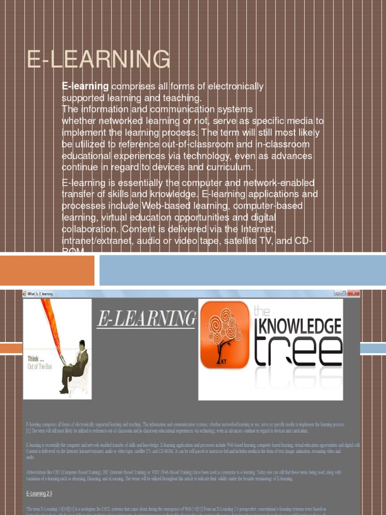 E-Learning Comprises All Forms of Electronically | PDF | C Sharp ...