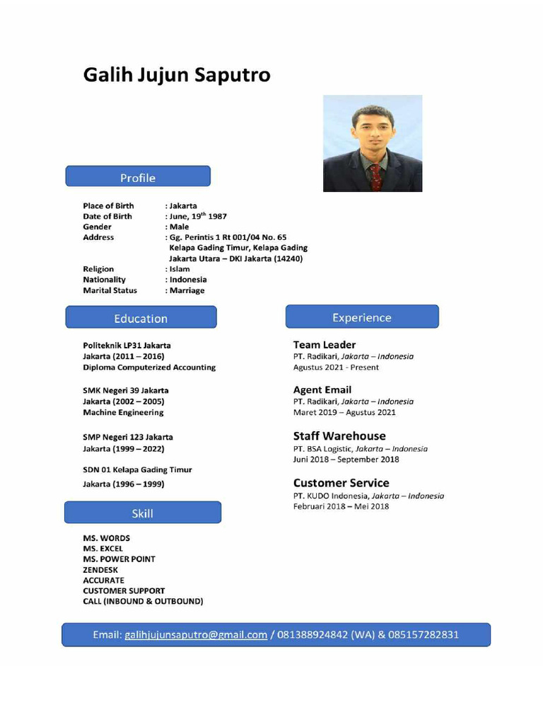 CV - Galih Js | PDF