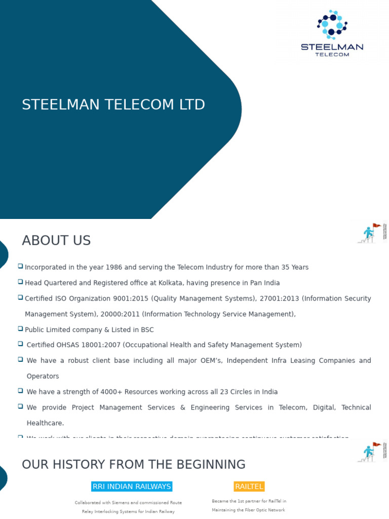 Steelman Telecom LTD - Company Profile - College | PDF | Lte (Telecommunication ...