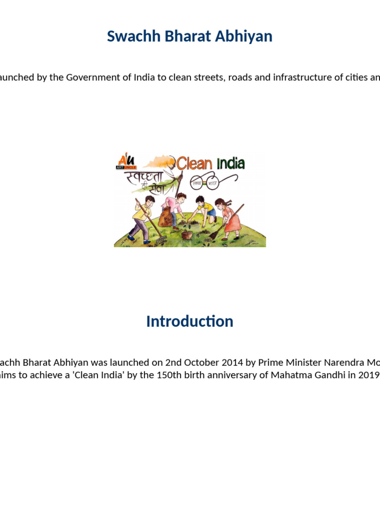Swachh Bharat Abhiyan Presentation Pdf