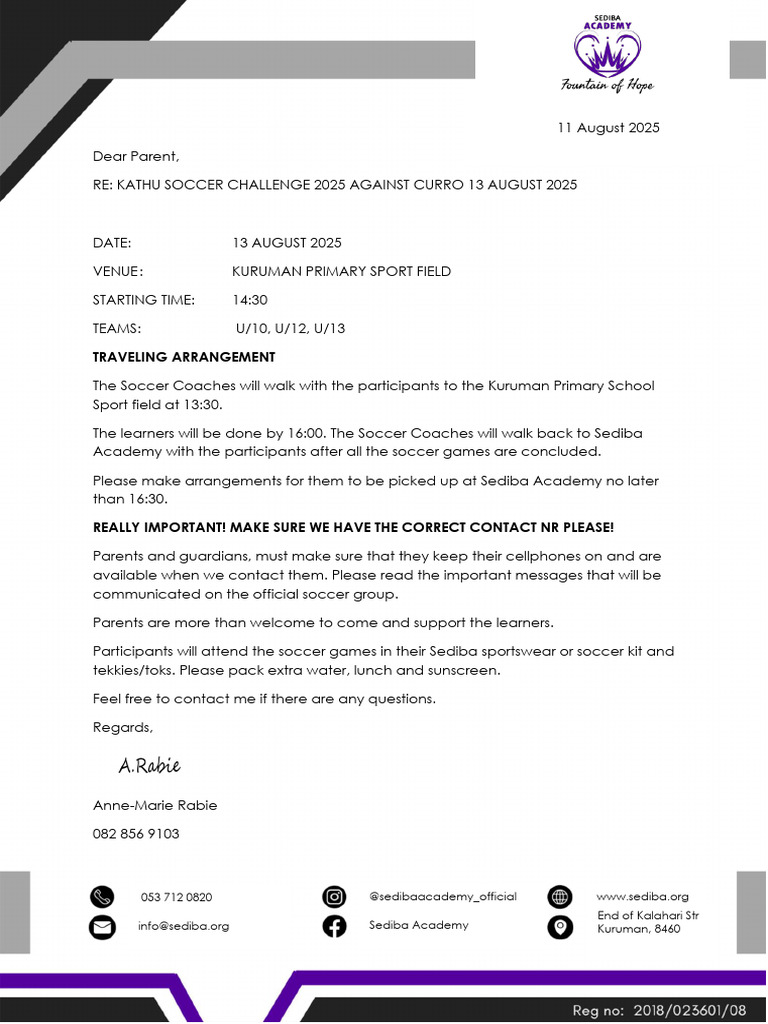 Parents Letter Curro 13.09.2025 | PDF