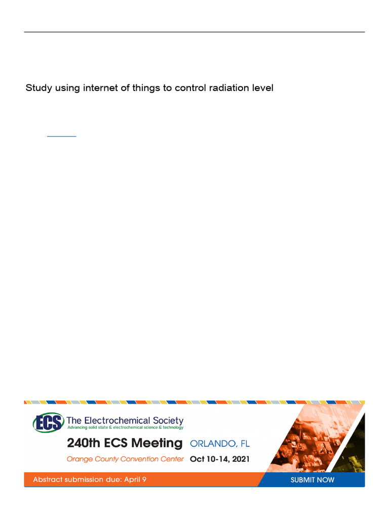 IoT-Based Radiation Level Control System | PDF | Ionizing Radiation ...
