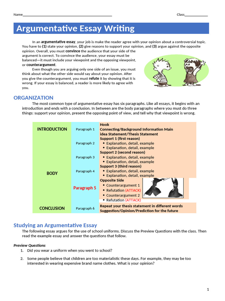 Argumentative Worksheets | PDF | Essays | Reason