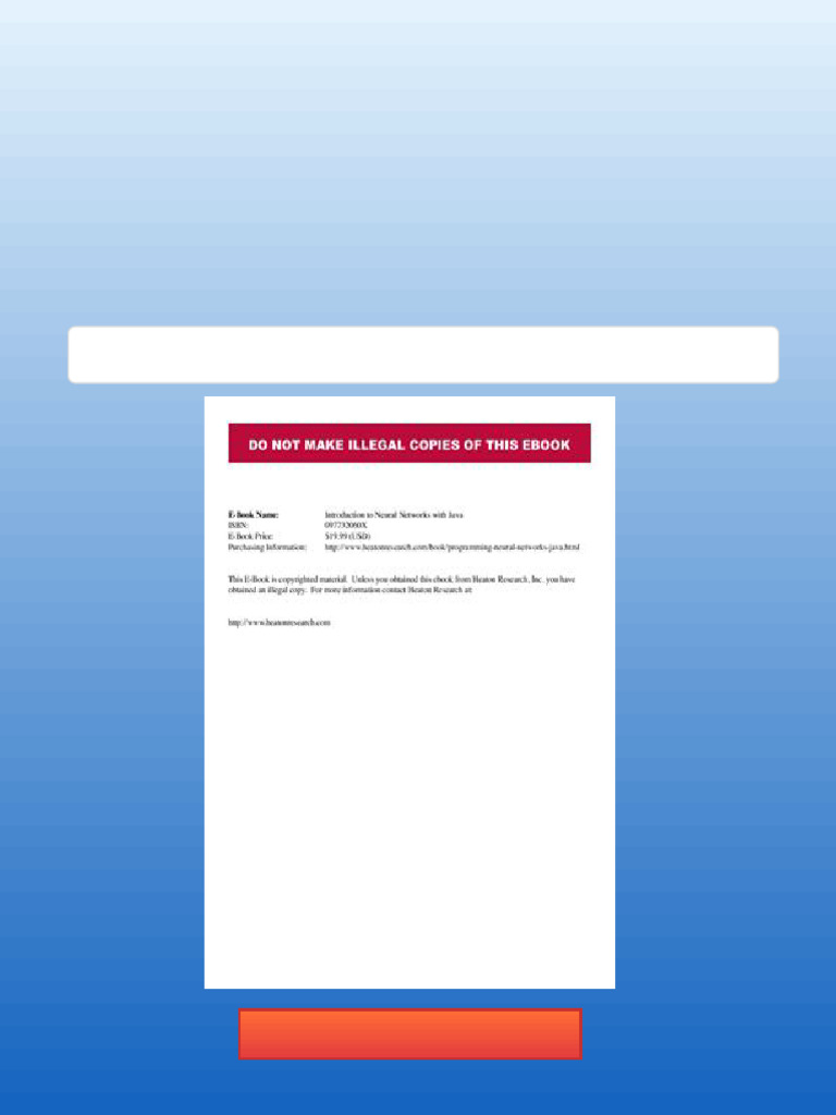 Introduction To Neural Networks With Java 1 ST Edition Second Printing Heaton Jeff. Online PDF ...