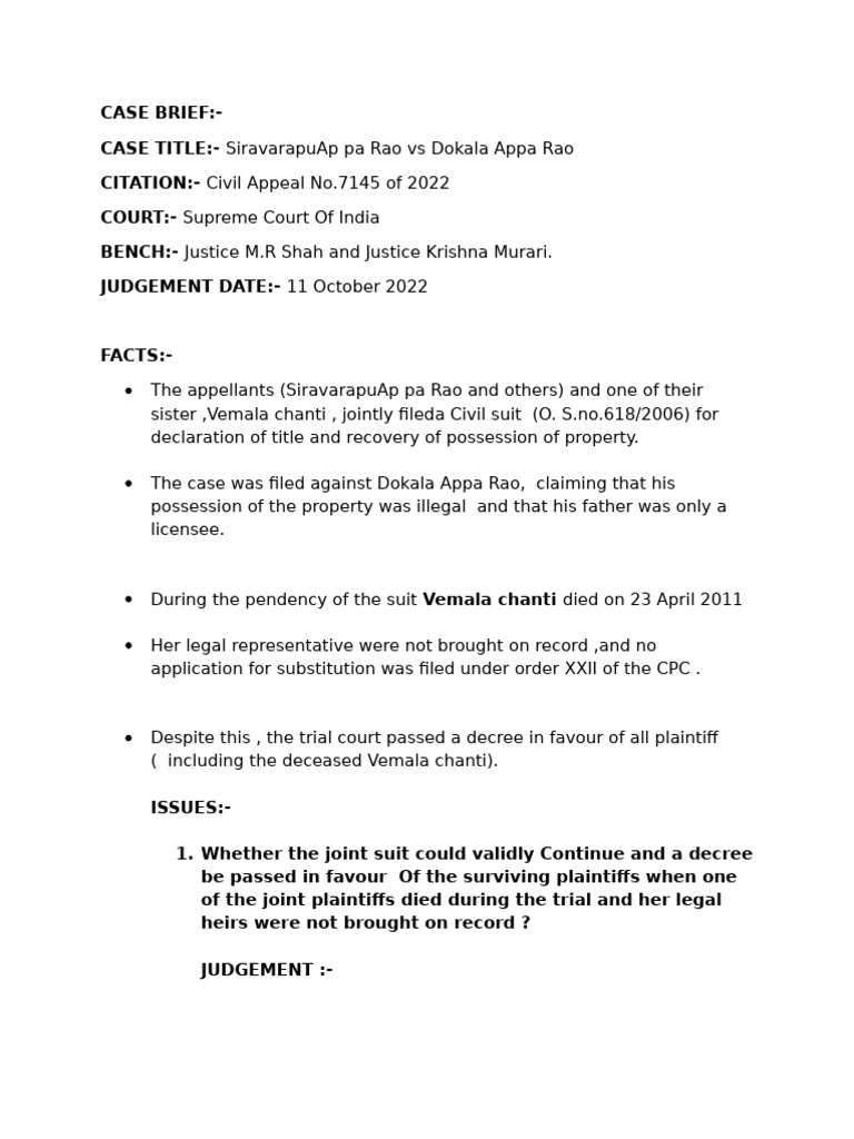 Case Brief by Aruna Pandey (14!06!2025) | PDF